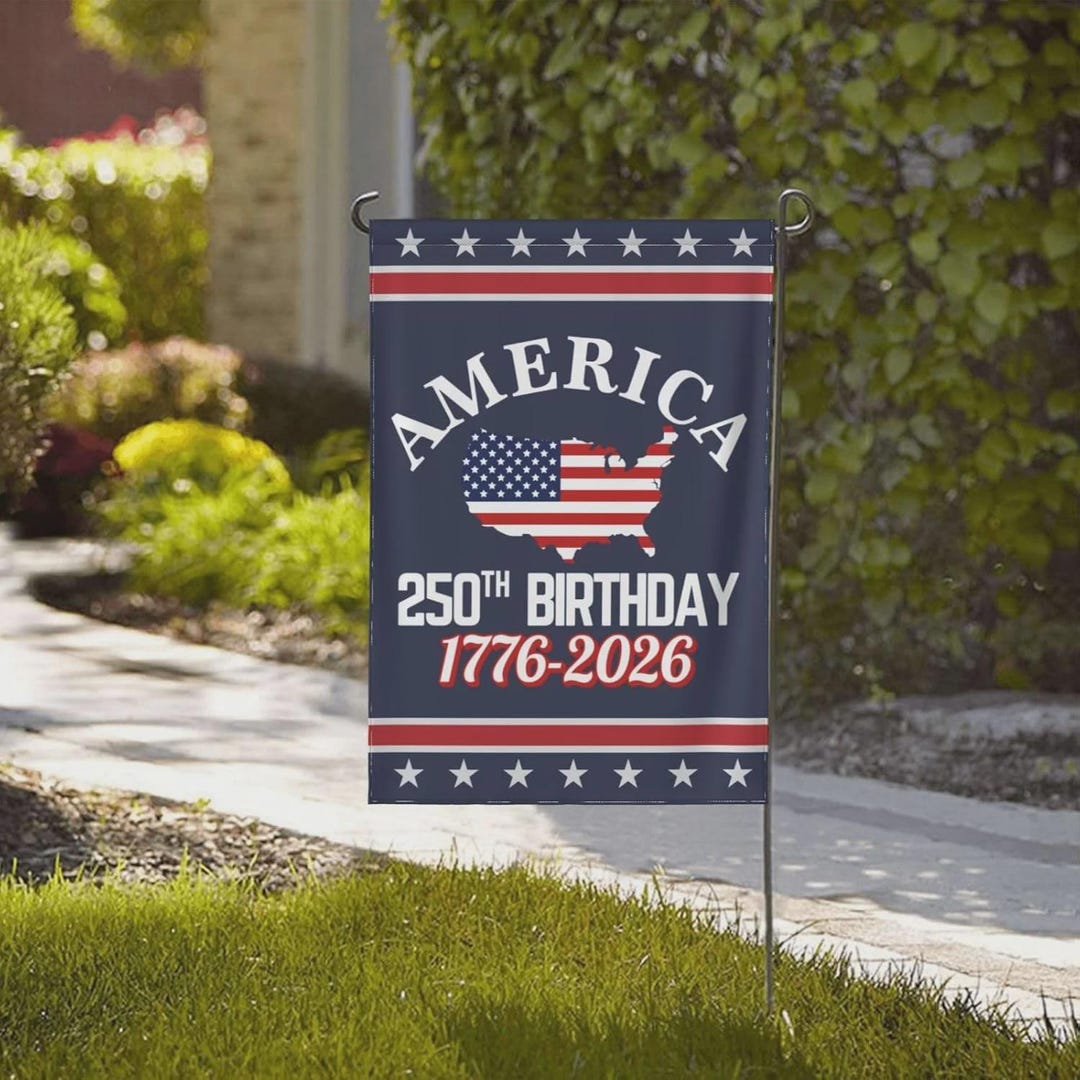 America 250th Birthday Garden Flag 1776–2026, God Bless USA Patriotic ...