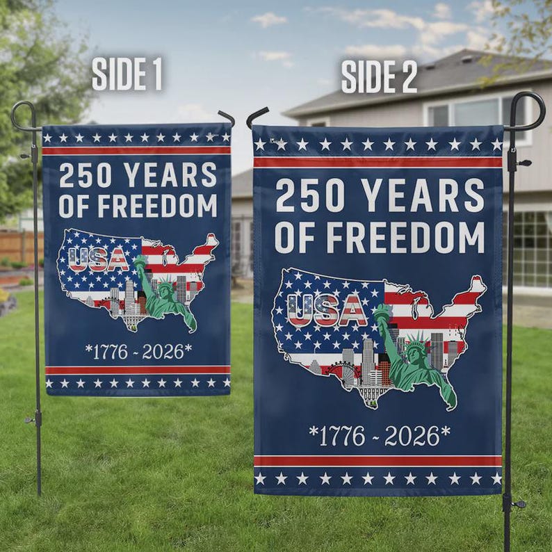 250 Years of Freedom Flag, USA Map Liberty 1776–2026 Patriotic ...