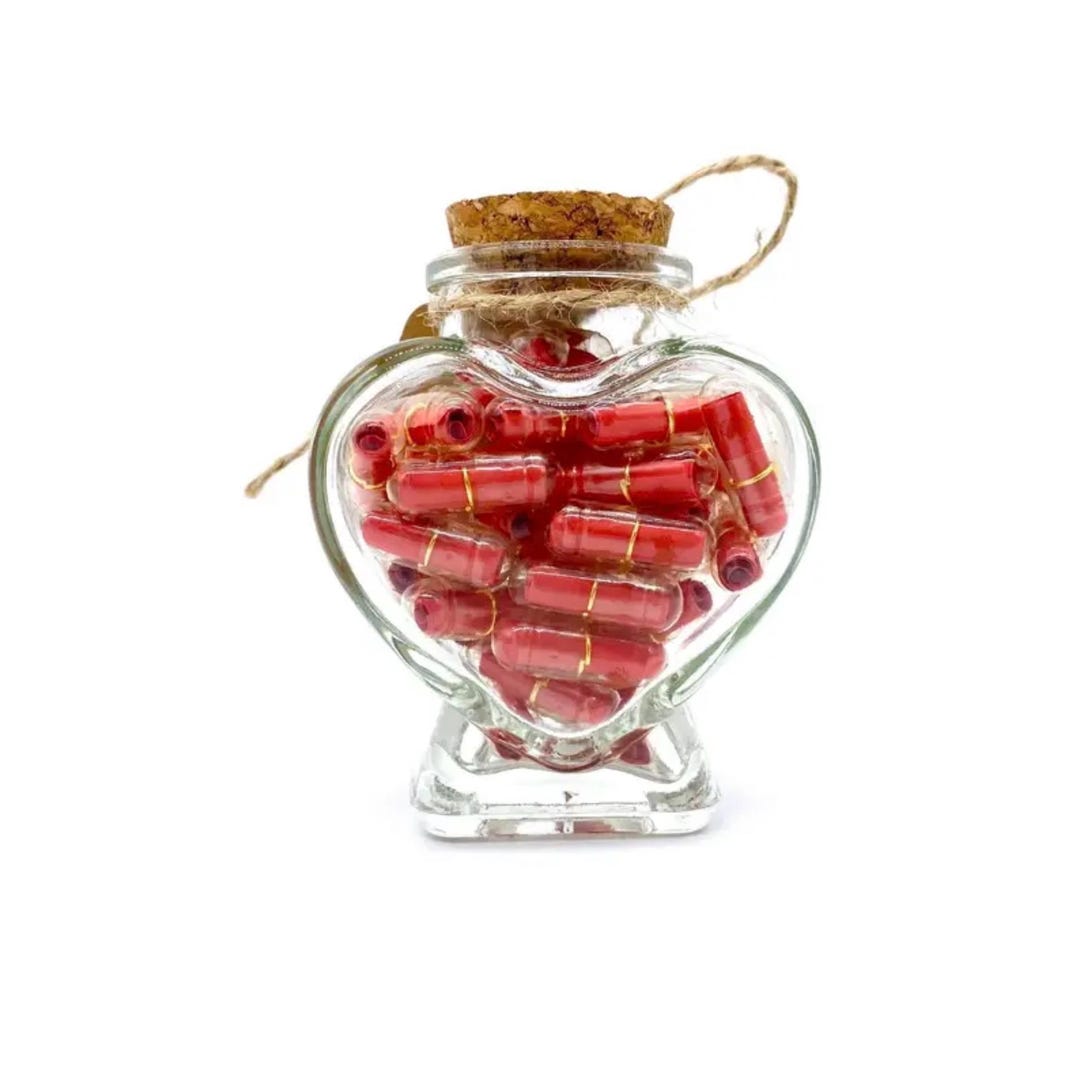 Love Messages in a Heart Glass Jar - Etsy