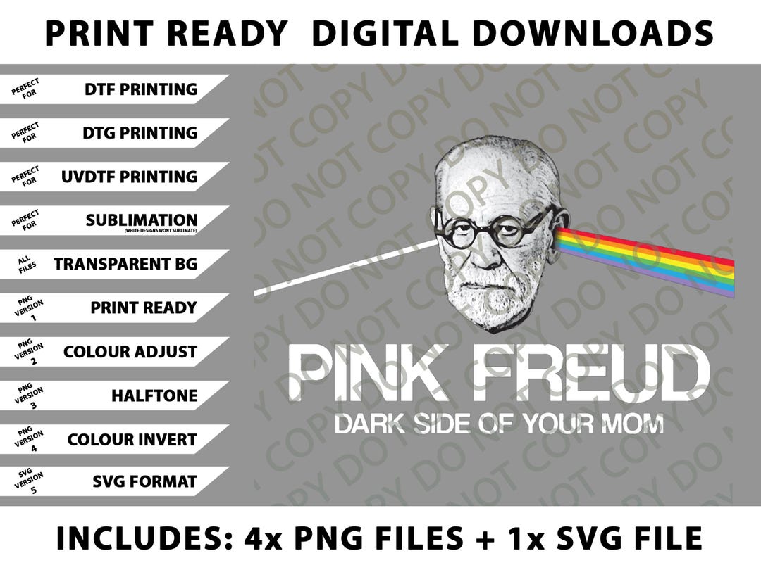 Pink Freud - Dark Side of Your Mom Png Bundle, SVG Files, Digital ...
