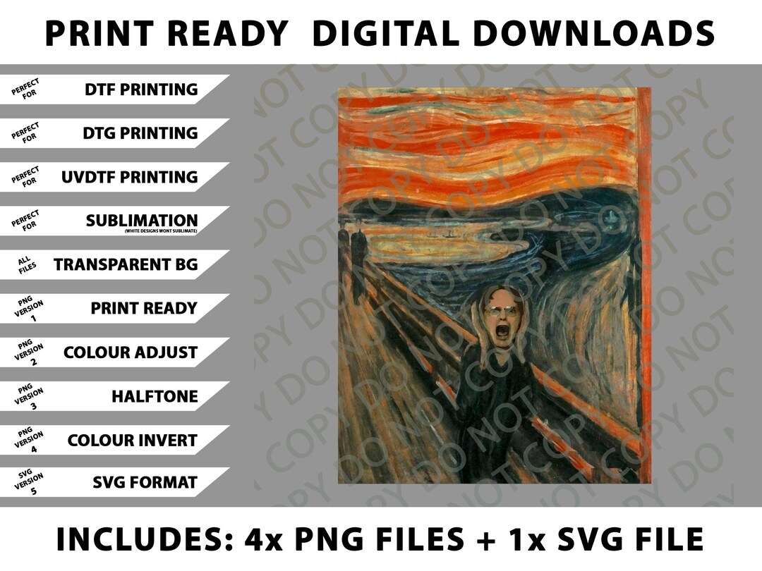 Dwight Schrute Scream Painting Png Bundle, SVG Files, Digital Downloads ...