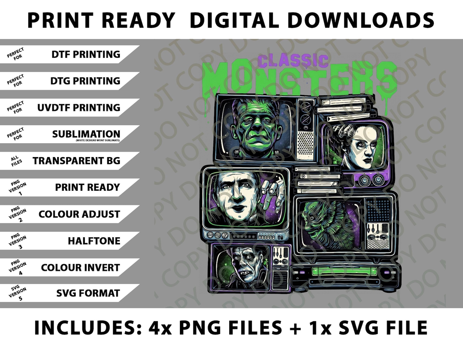 Classic Monsters, Dracula, Frankenstein, Bride Of, Phantom, Movie Png ...