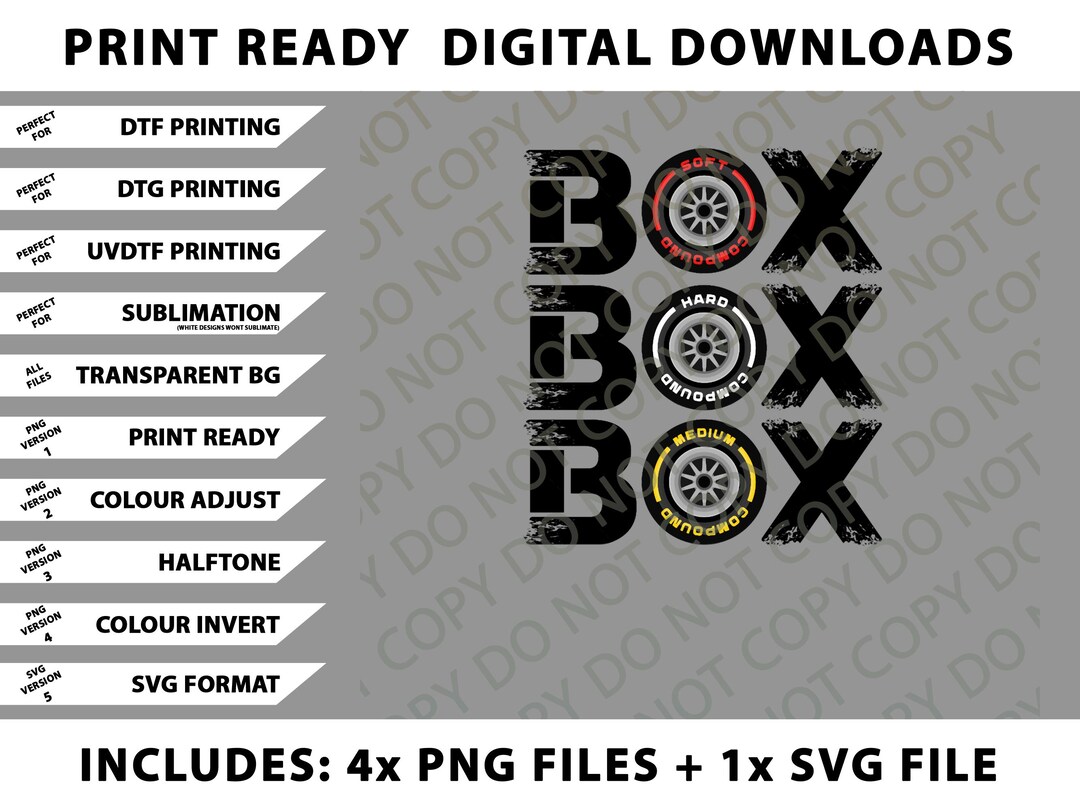 Box Box Box F1 Tyre Compound V2 Design Png Bundle, SVG Files, Digital ...