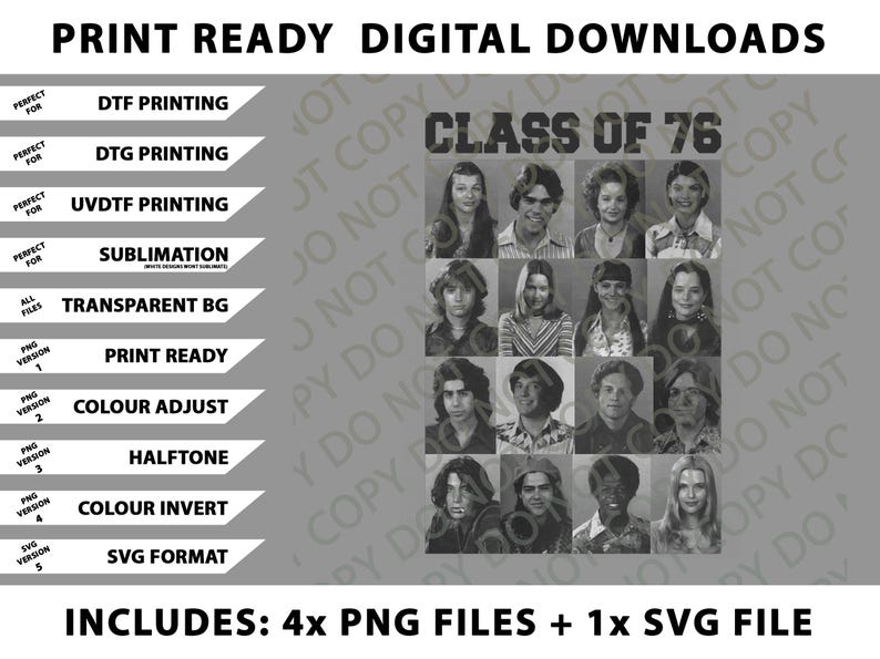 Class of 1976 Png Bundle, SVG Files, Digital Downloads - Etsy