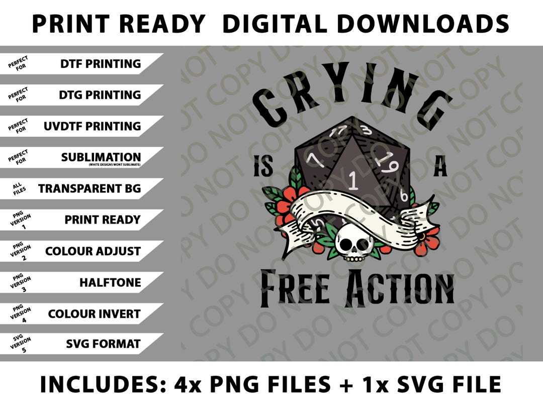 DND RPG Funny Critical Failure Crying is a Free Action, Natural One D20 ...