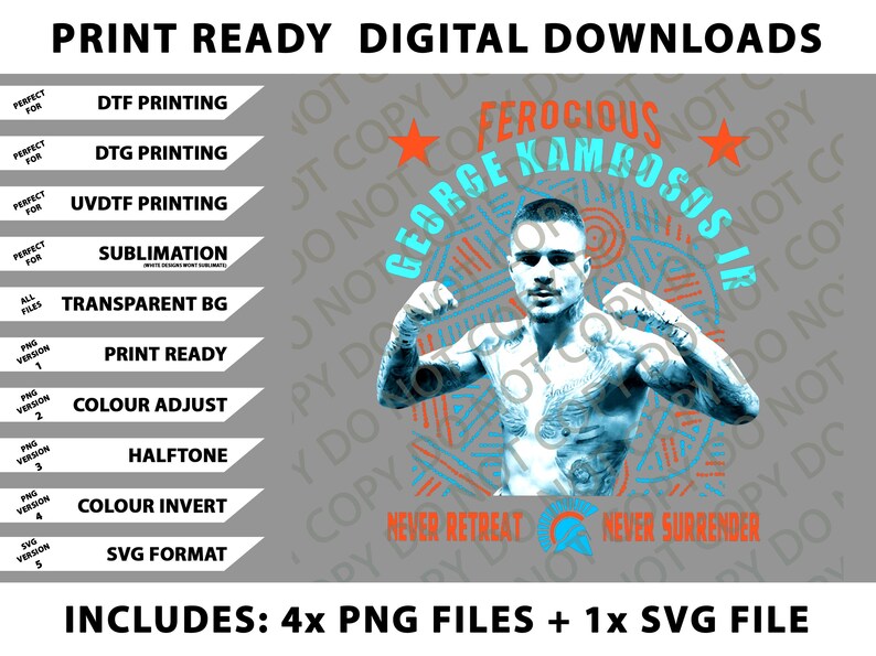 Ferocious George Kambosos Png Bundle, SVG Files, Digital Downloads ...