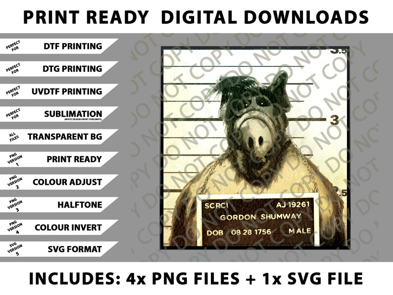Alf Mugshot, 80s Sitcom 90s Png Bundle, SVG Files, Digital Downloads - Etsy
