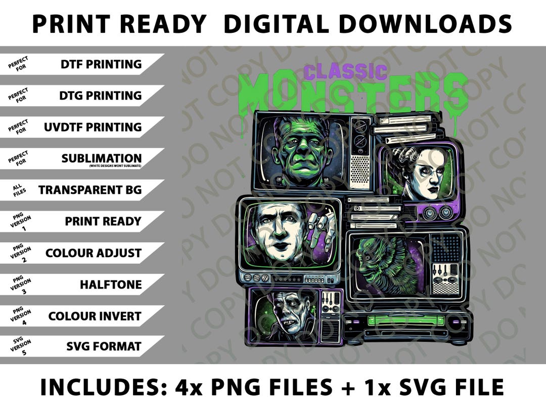 Classic Monsters, Dracula, Frankenstein, Bride Of, Phantom, Movie Png ...