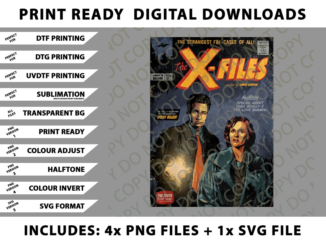 The X-files Mulder and Scully Png Bundle, SVG Files, Digital Downloads ...