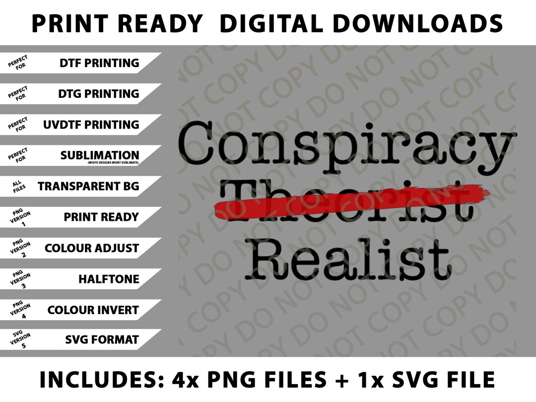 Conspiracy Realist Png Bundle, SVG Files, Digital Downloads - Etsy