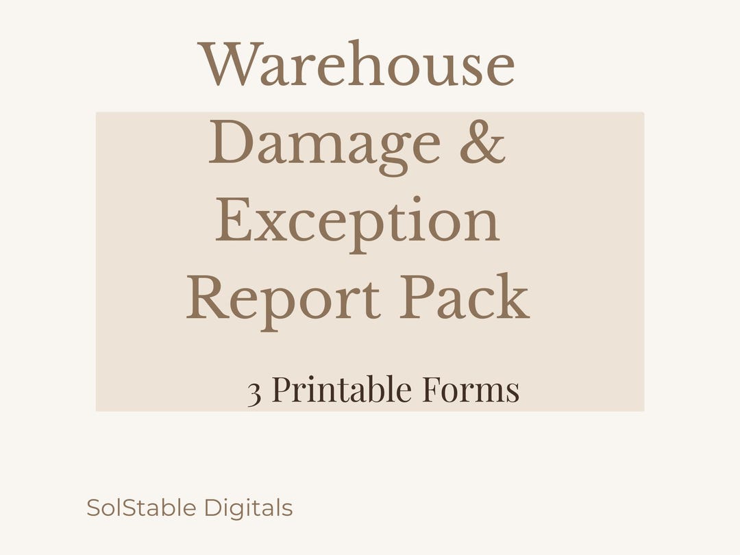 Warehouse Exception Report Pack | Damage, Mis-pick, Daily Log ...