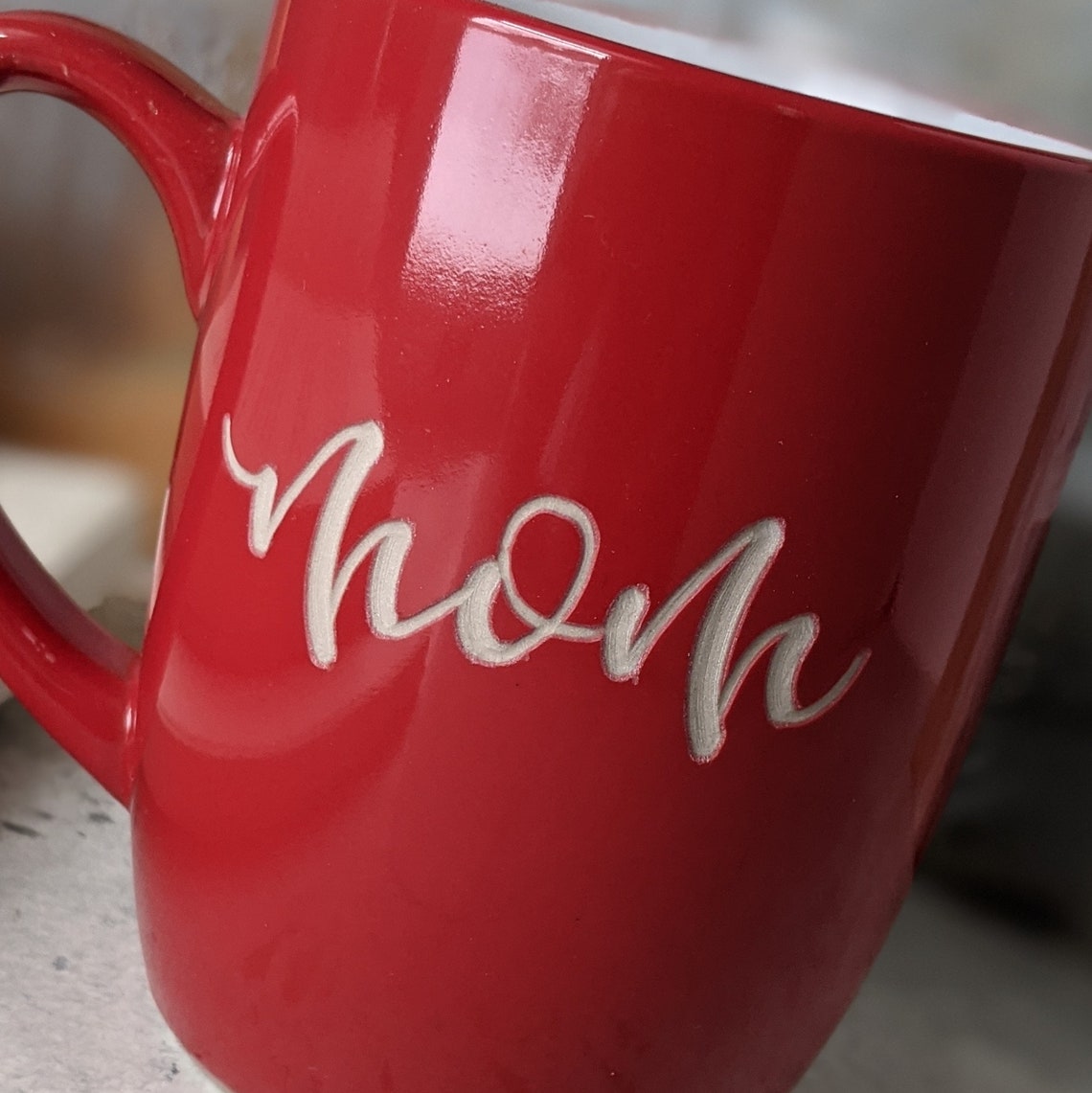 Mothers Day Mom Engraved Mug Red Cup Pretty Mugs Etsy