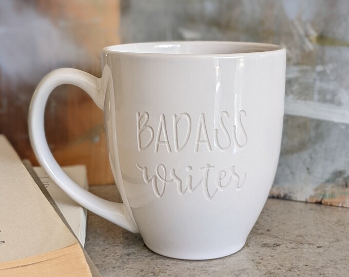 Engraved Writer Mug, Badass Writer Mug, Gift for Writer, Coffee Cup for ...