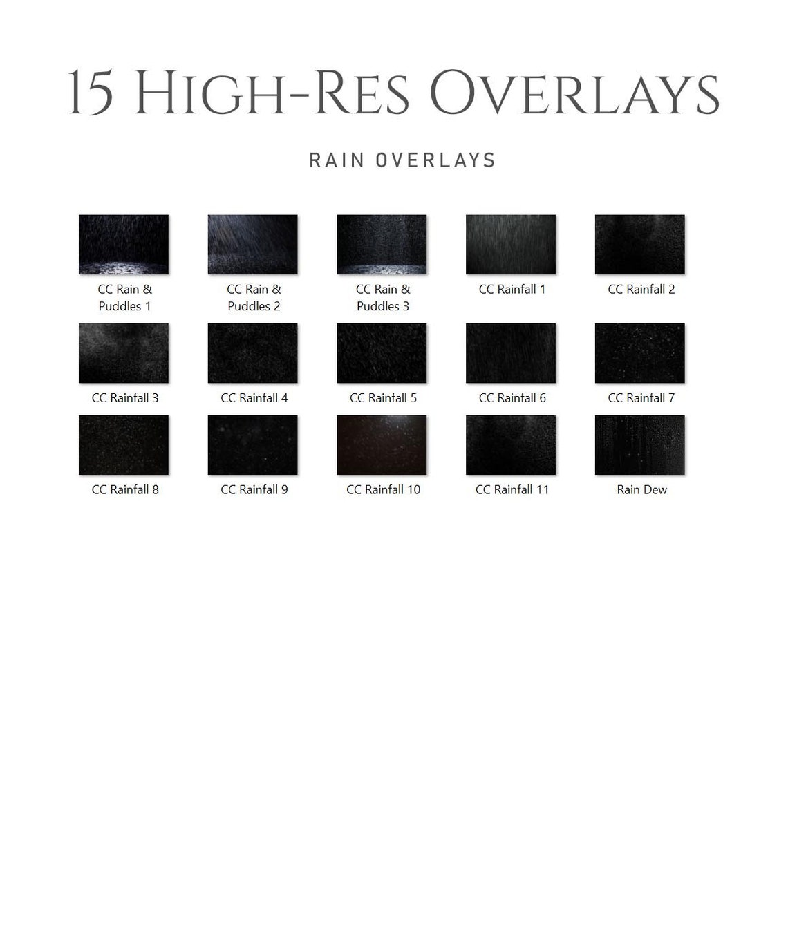 Rain & Puddles Overlays 15 Digital Photo Overlays for Fine | Etsy