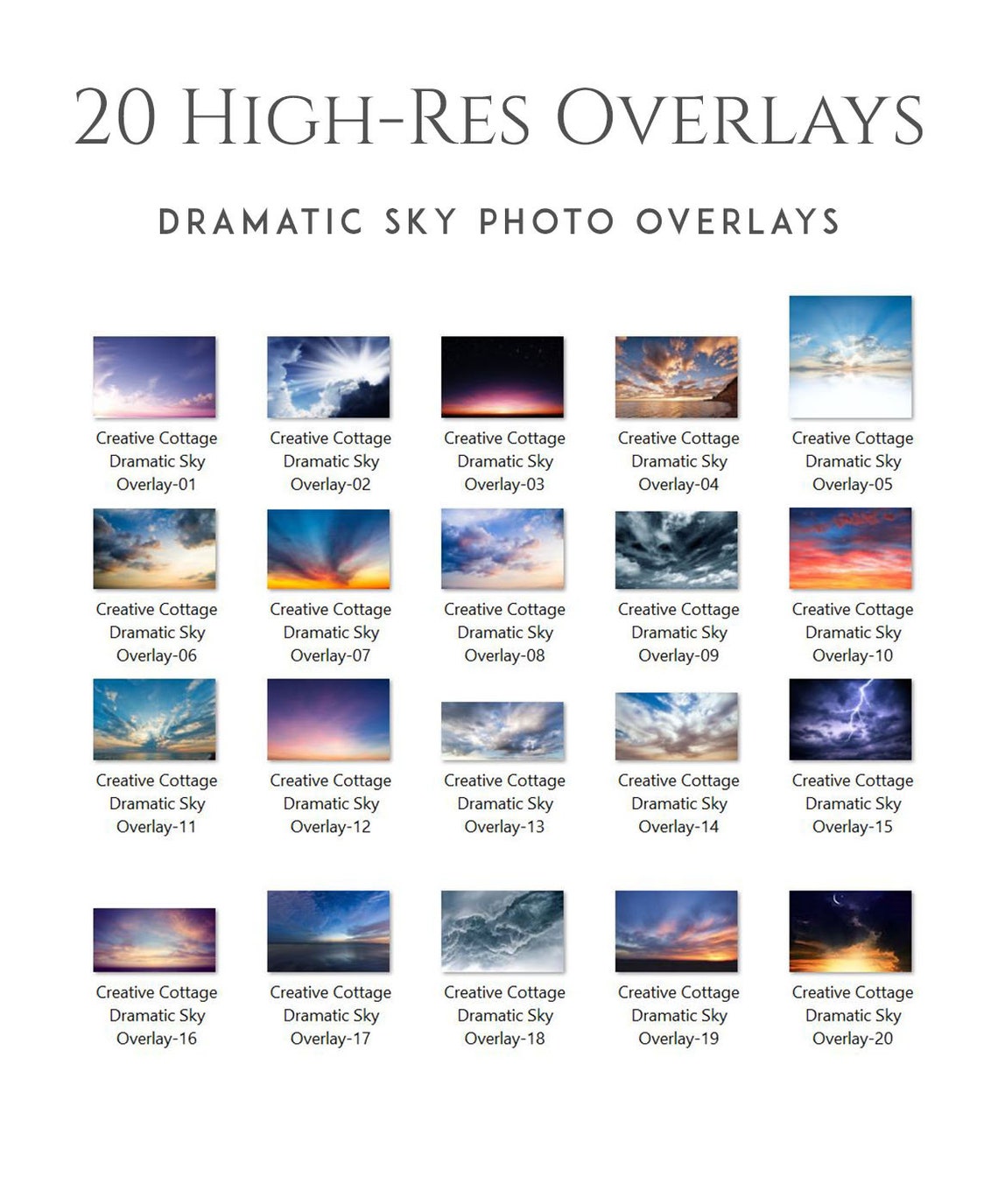 Dramatic Sky Stormy Set- 20 Digital Photo Overlays - Etsy