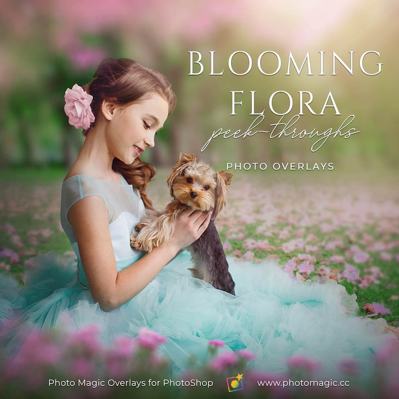 Blooming Flora- 34 Flower Peek-through Overlays Digital for Creative ...