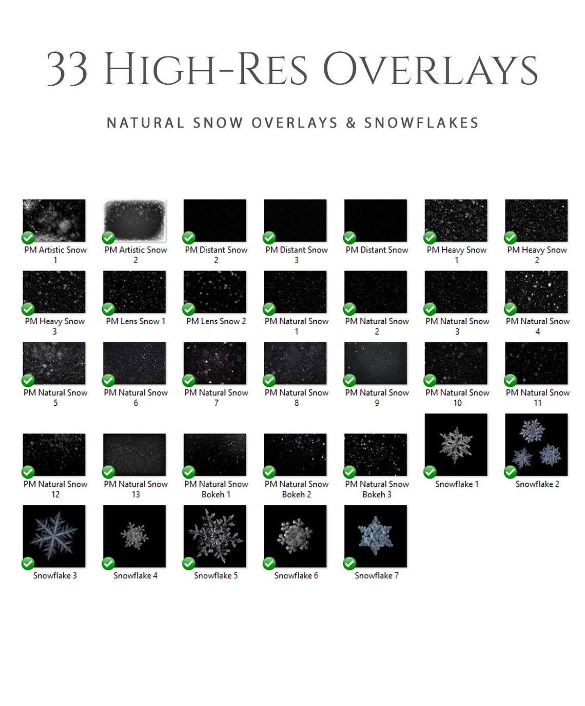 Natural Snow Overlays 33 Real Falling Snow Scenes Snowflakes - Etsy