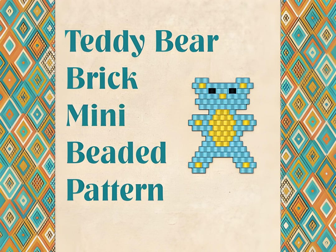 Teddybär Ziegel-Stich Perlenmuster, Mini Perlen Teddybär, PDF ...