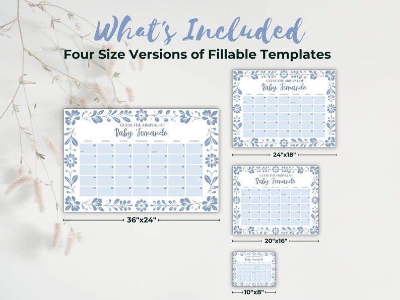Cielito Lindo Baby Shower Due Date Calendar, Blue Papel Picado ...