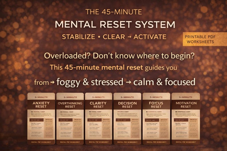 Anxiety & Focus 45-minute Mental Reset System | (digital PDF) - Etsy