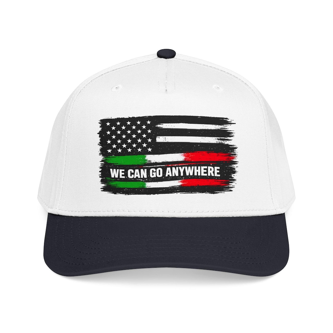 We Can Go Anywhere American Flag Cap | Patriotic USA Hat With Green Red ...