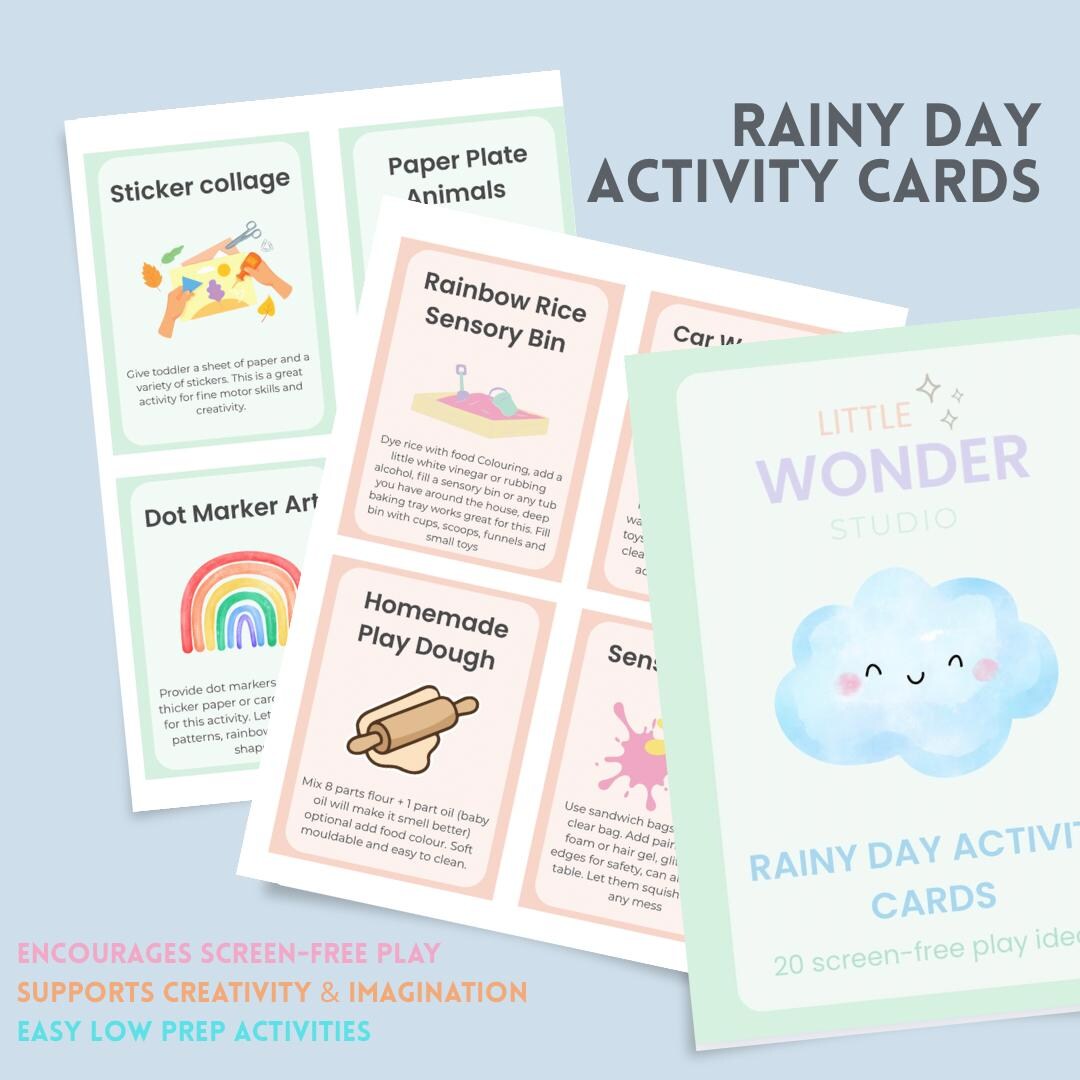 Rainy Day Activity Cards for Kids | Printable Screen-free Indoor ...