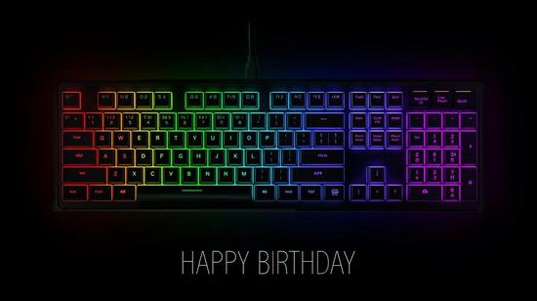 Gaming Birthday Card – RGB Keyboard – Gamer Happy Birthday – Digital ...