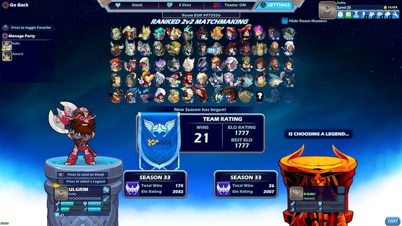 Brawlhalla Ranked 2v2 Carry (PC/PS4/PS5/XBOX/SWITCH) - Etsy