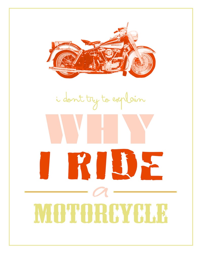 Why I Ride a Motorcycle Word Art Print 11x14 | Etsy