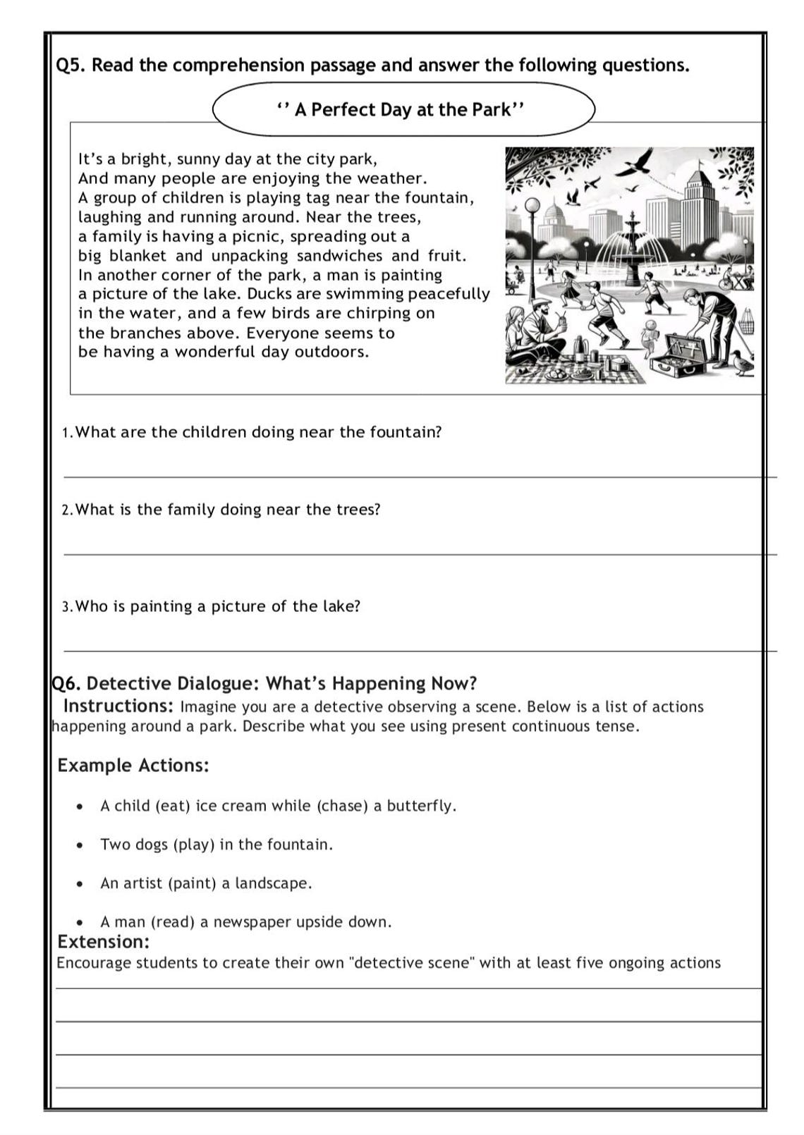 Worksheet on Present Continuous Tense - Etsy