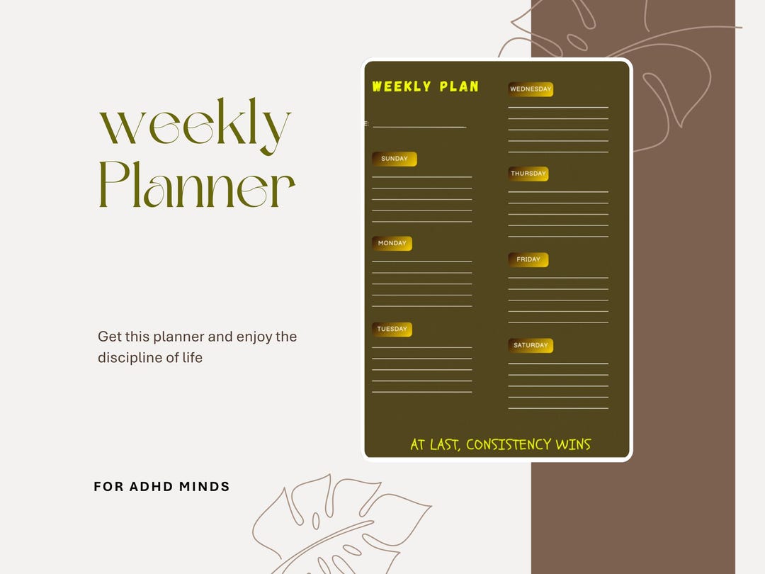 Minimal Weekly Planner Printable | Undated To-do List (US Letter PDF ...