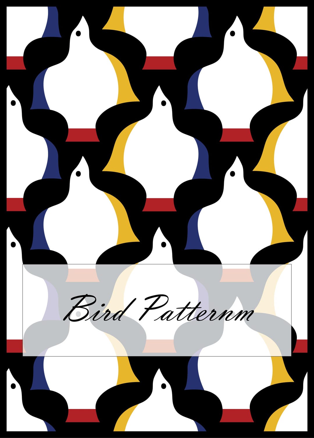 Digital Bird Pattern, Escher-style, Tessellation, Geometric, Seamless ...