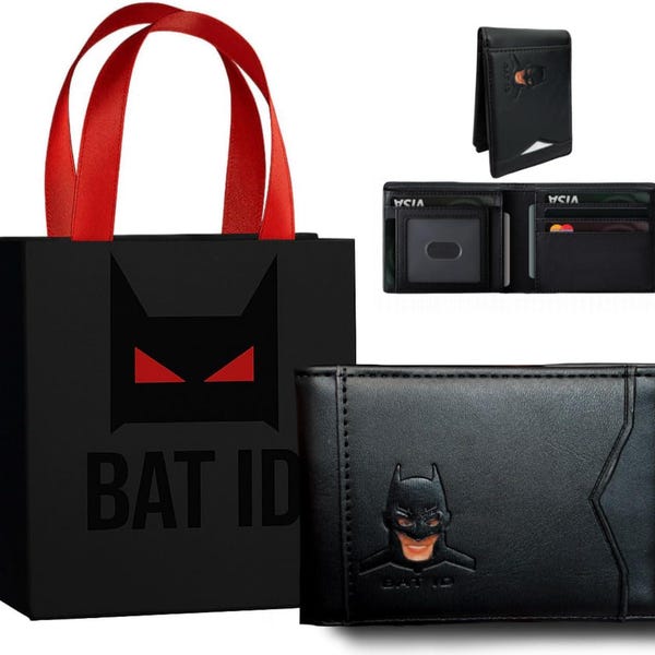 Bat Man Id Wallet - Etsy