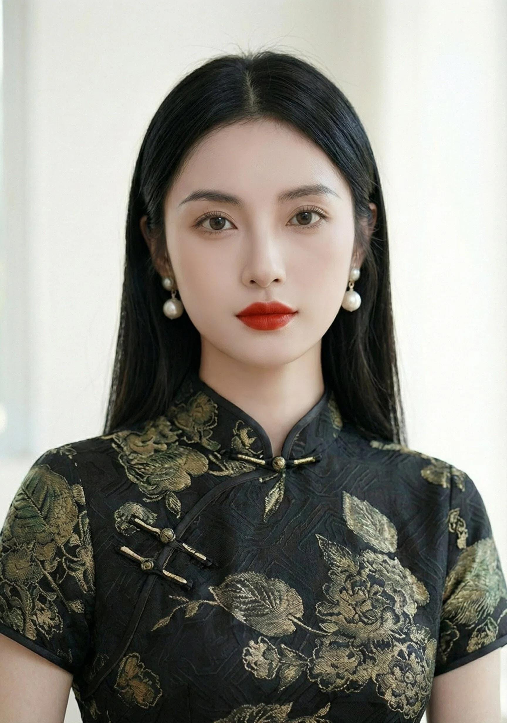 Custom Sizing Qi Pao (cheong Sam) - Black and Gold Cheongsam for Prom ...