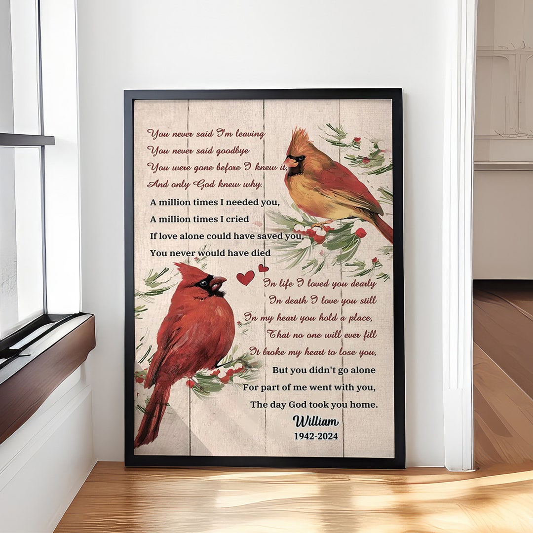 You Never Said Goodbye Watercolor Cardinal Canvas, Memories Gift ...