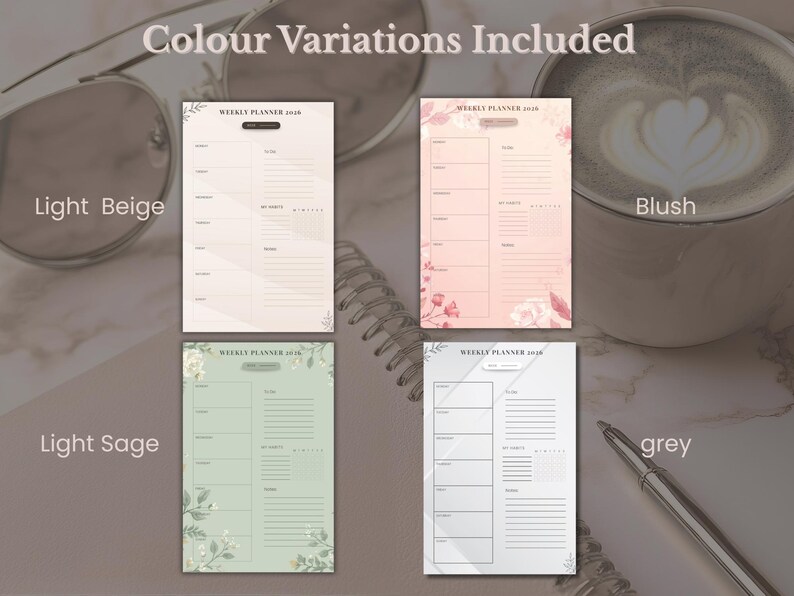 2026 Weekly Planner | Beige Minimal Digital Planner (PDF, Canva) - Etsy