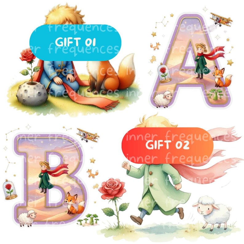 Whimsical Watercolor Alphabet A-Z Bundle • 26 PNG + Bonus • Dreamy ...