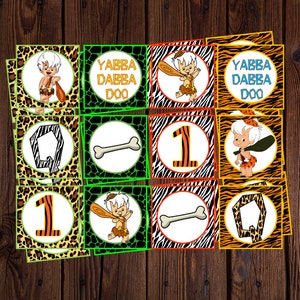 Pebbles & Bambam Party Pack! Invite, Favor Tags, Banner and Cupcake ...