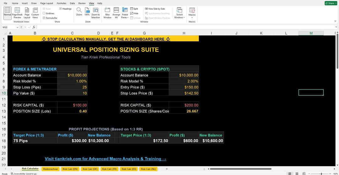Universal Position Size Calculator Excel • Forex Risk Management Tool ...