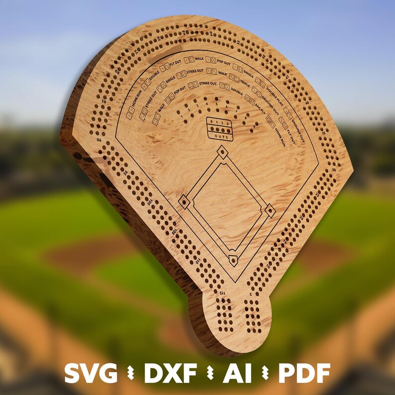 Baseball Dice Game & Cribbage Board CNC Template (svg, Dxf, Pdf) - Etsy