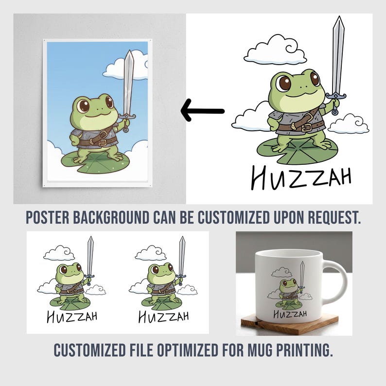 Huzzah Frog SVG, Funny Frog PNG Clipart, Printable Sublimation File for ...