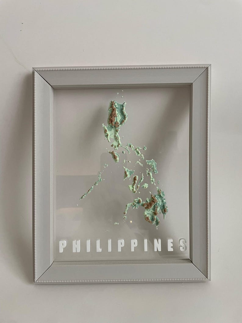 Philippines - 3D Printed Relief Map on Acrylic, With Frame - Etsy