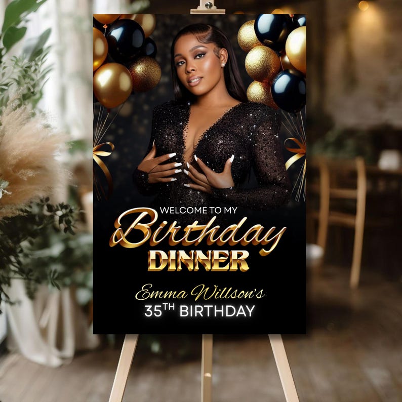 Party Welcome Sign, Birthday Welcome Poster, Birthday Dinner Sign ...