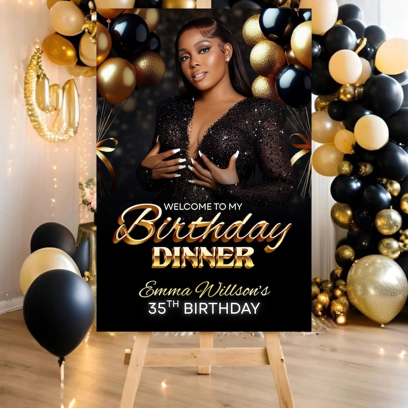 Party Welcome Sign, Birthday Welcome Poster, Birthday Dinner Sign ...
