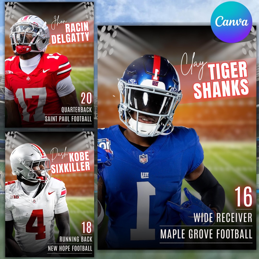 Football Poster Canva Template, Sports Background & Digital Backdrop ...