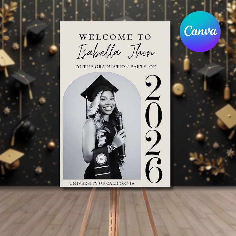 Graduation Party Welcome Sign Template, DIY Grad Party Decor ...