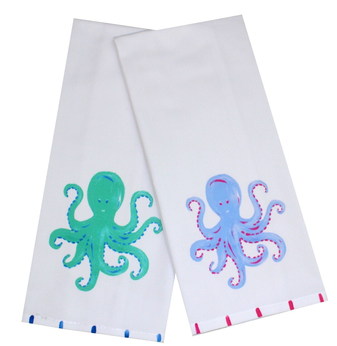 Octopus Kitchen Beach Tea Towel - Etsy