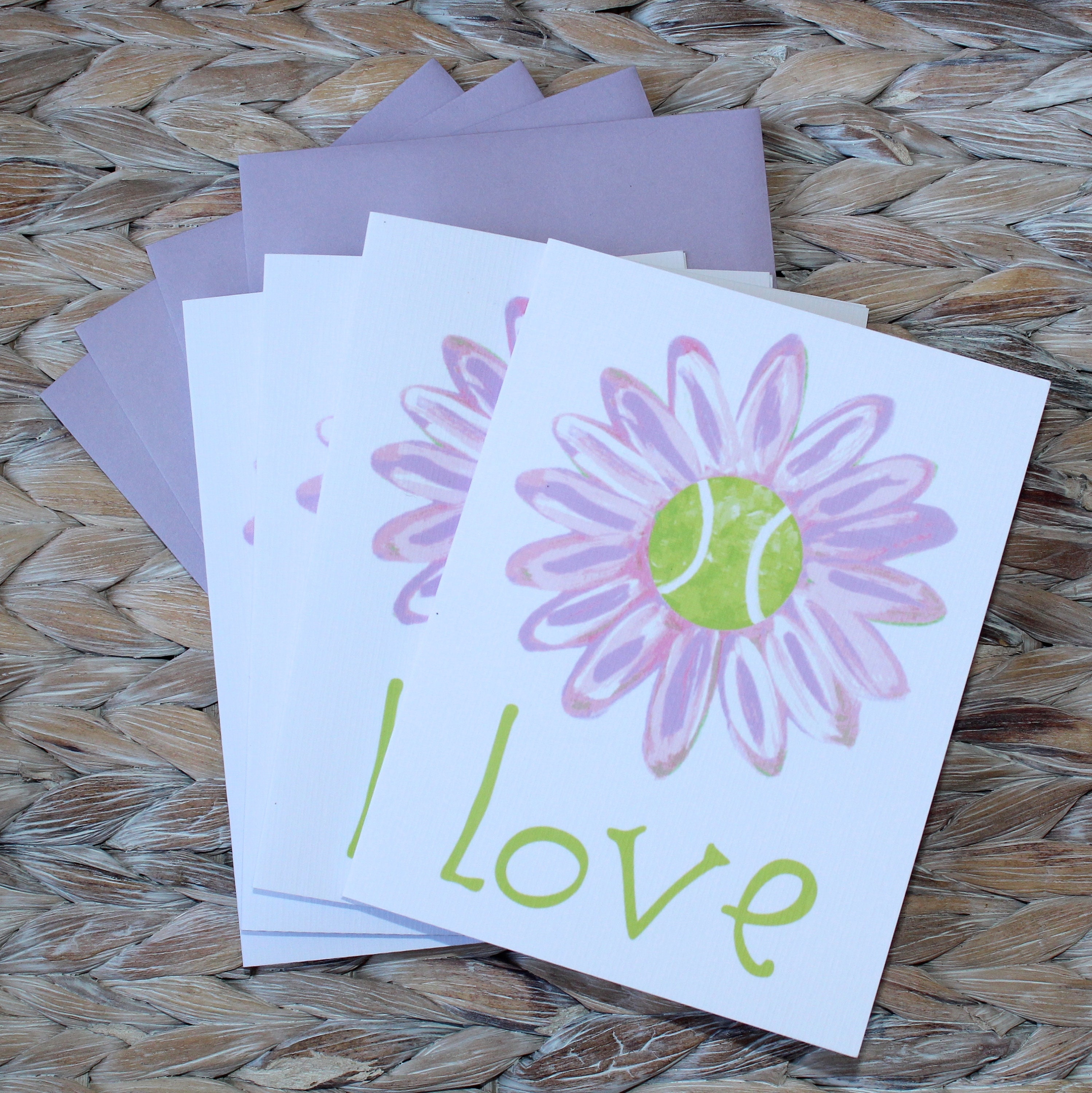 Linen Finish Tennis Love Note Card Set Tennis Gift | Etsy