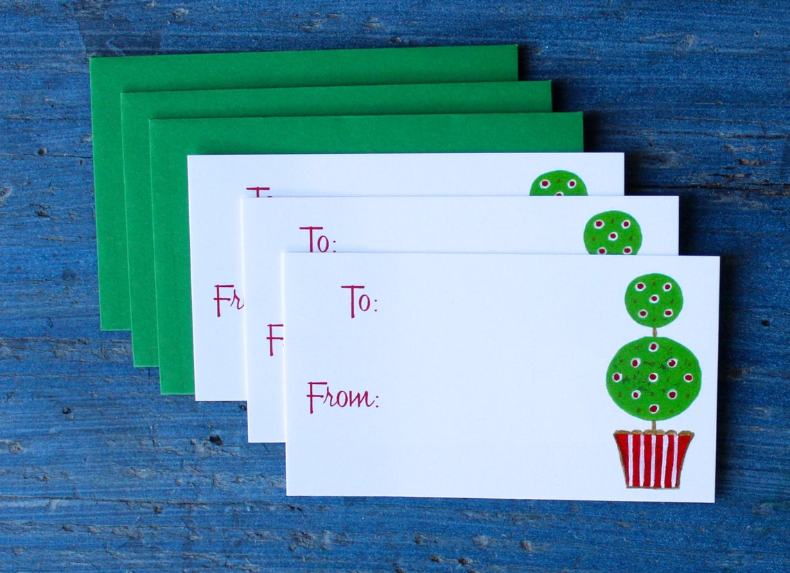 Christmas Topiary Gift Enclosure Cards Holiday Card Money | Etsy