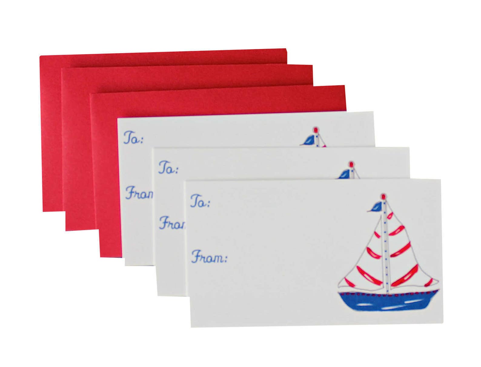 Nautical Red White Blue Sailboat Gift Enclosure Cards - Etsy